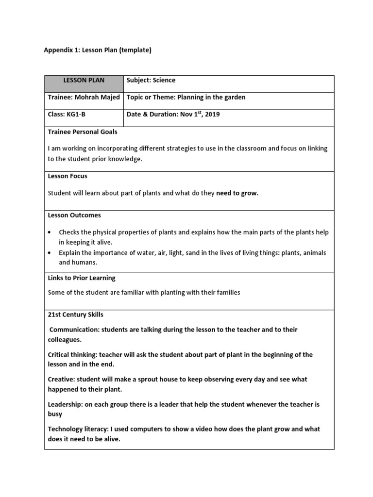 Parts of Plant | PDF | Lesson Plan | Plants
