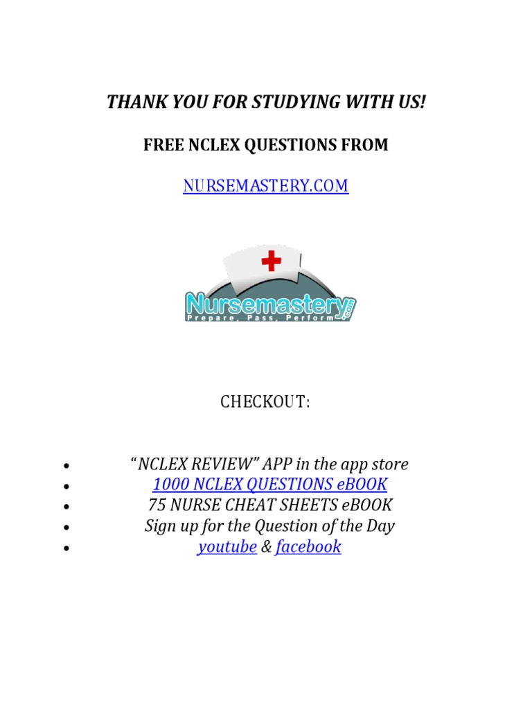 Free Nclex Questions | PDF | Echocardiography | Heart