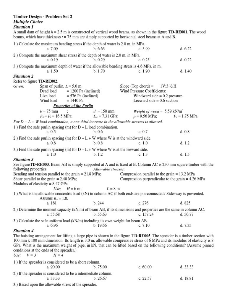 Practice Problem Set 2 | PDF | Bending | Beam (Structure)