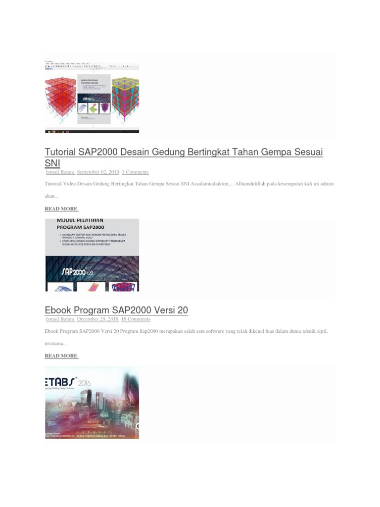 Tutorial SAP2000 Desain Gedung Tahan Gempa | PDF