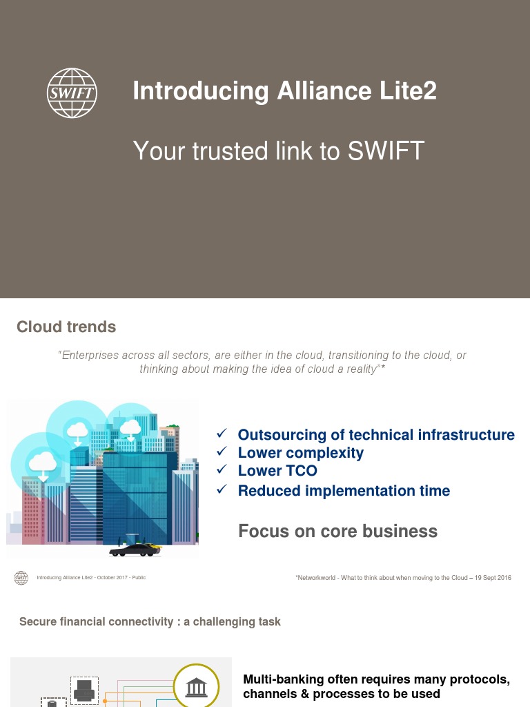 Alliance Lite2: Cloud SWIFT Connectivity | PDF | Cloud Computing ...