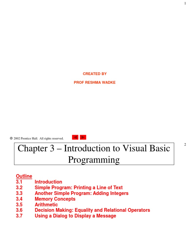 Chapter03 PPT | PDF | Visual Basic .Net | Command Line Interface