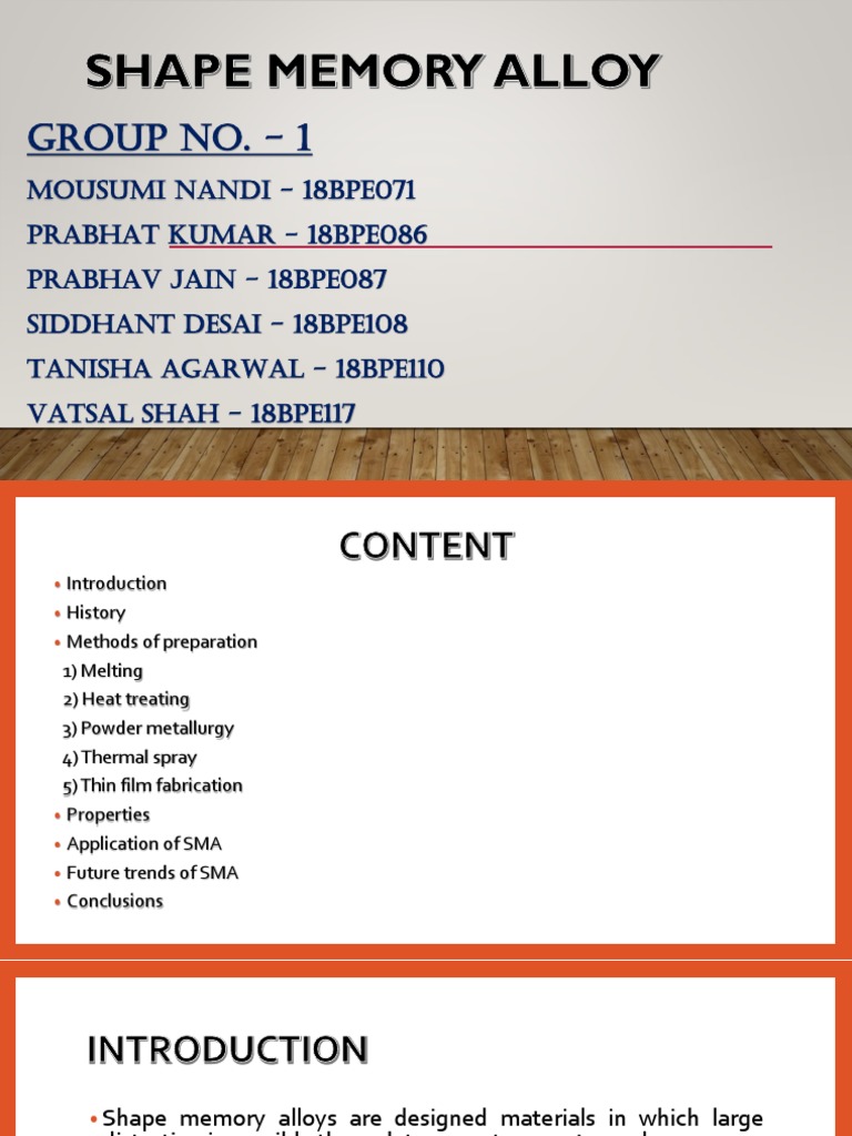 Shape Memory Alloy PPT 2 | PDF | Shape Memory Alloy | Building Engineering