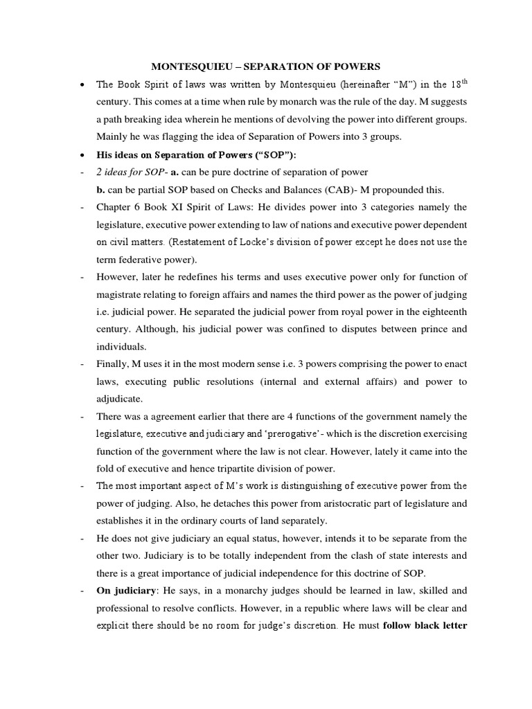Montesquieu | PDF | Separation Of Powers | Judiciaries
