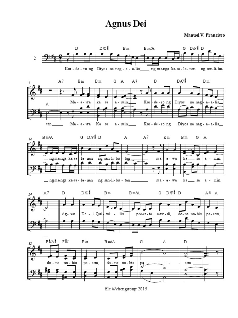 Kordero ng Diyos Lyrics and Chords | PDF