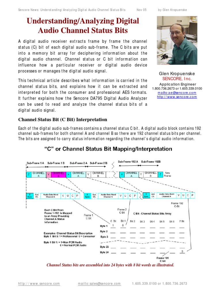 Understanding Digital Audio Channel Status Bits | PDF | Bit | Audio ...