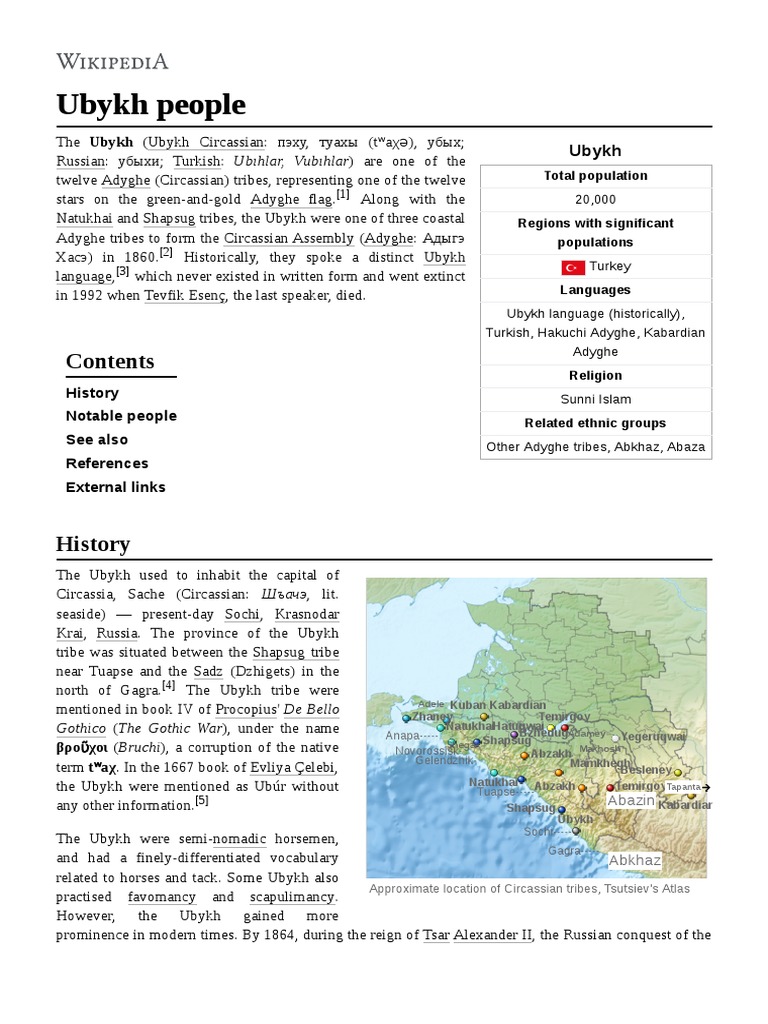 Ubykh People | PDF | Ethnic Groups | Caucasus