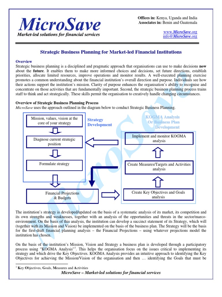 Strategic Business Planning Toolkit Summary | PDF | Strategic Management | Goal