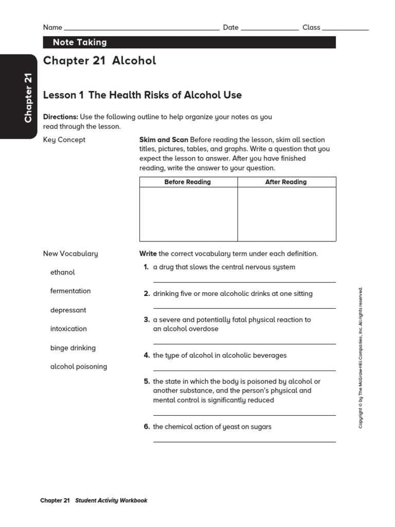 Alcohol Lesson 1 Note-Taking PDF | PDF | Alcoholic Drinks | Alcohol ...