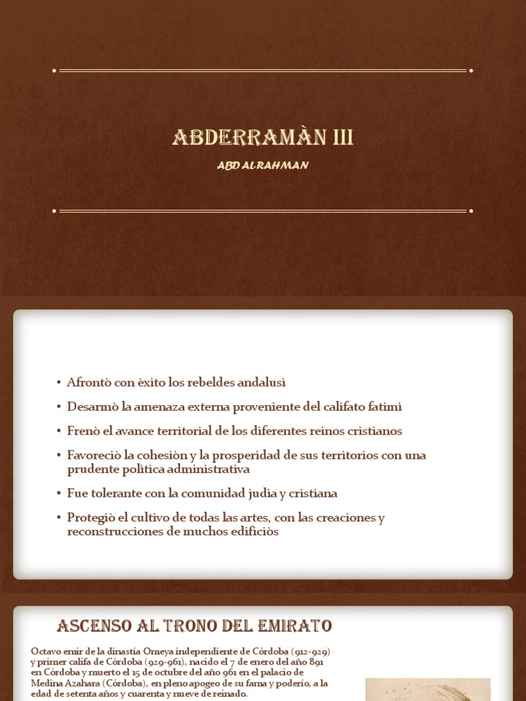 Logros y legado de Abderramán III | PDF | Al Andalus | Corán