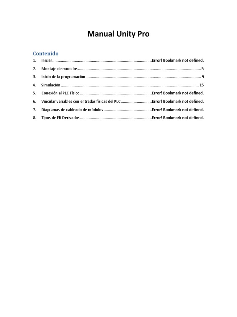 Manual Unity Pro TD - Oficial | PDF | Controlador lógico programable | Archivo de computadora