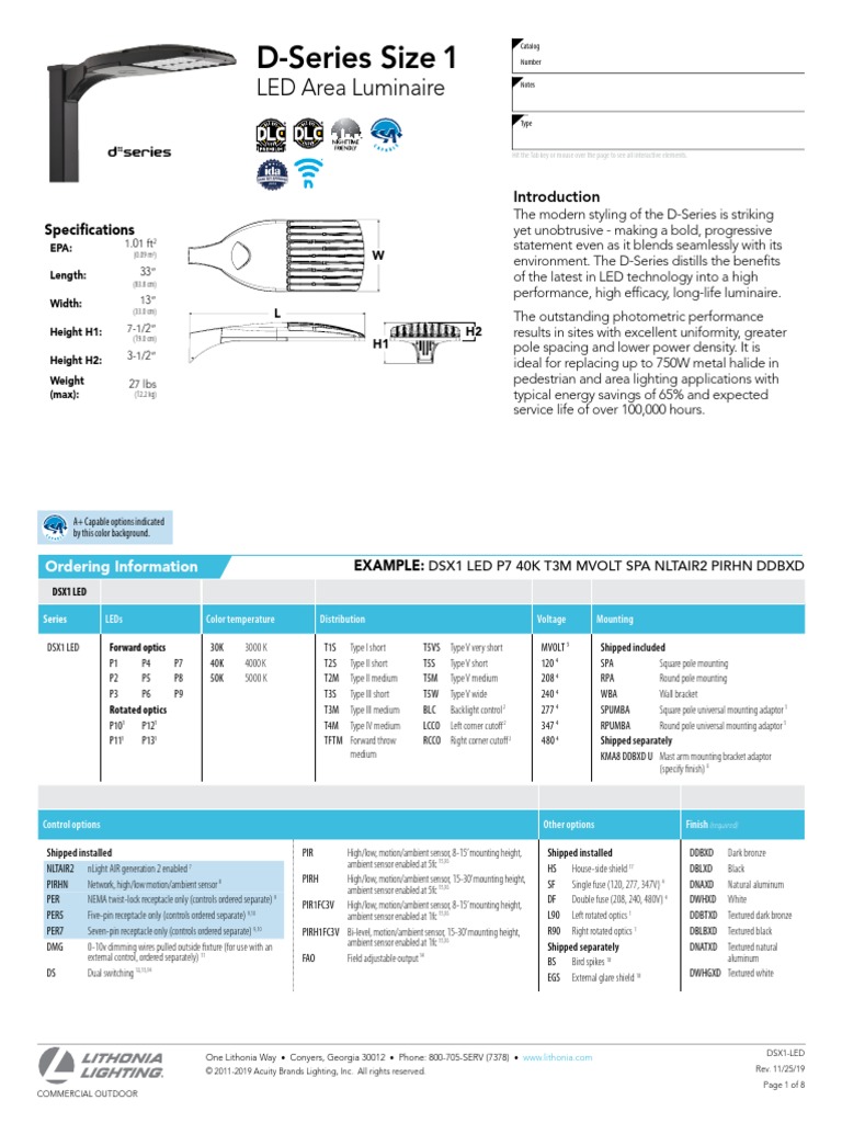 dsx1 Led | PDF | Lighting | Light Emitting Diode