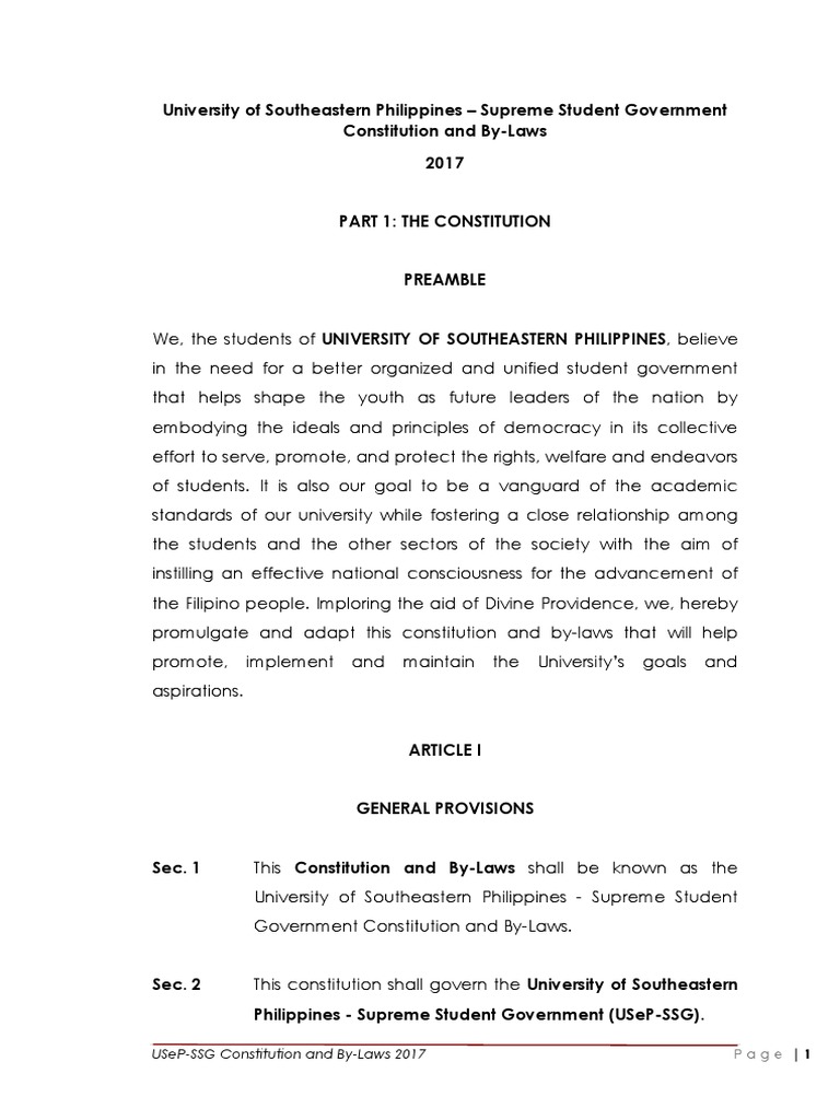 USeP-SSG Constitutionedited | PDF | Presidents Of The United States ...