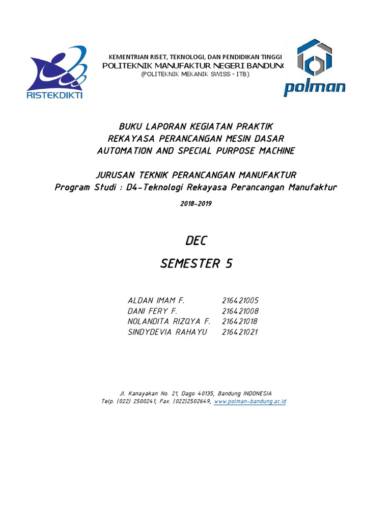 Laporan Praktek Special Purpose Machine | PDF