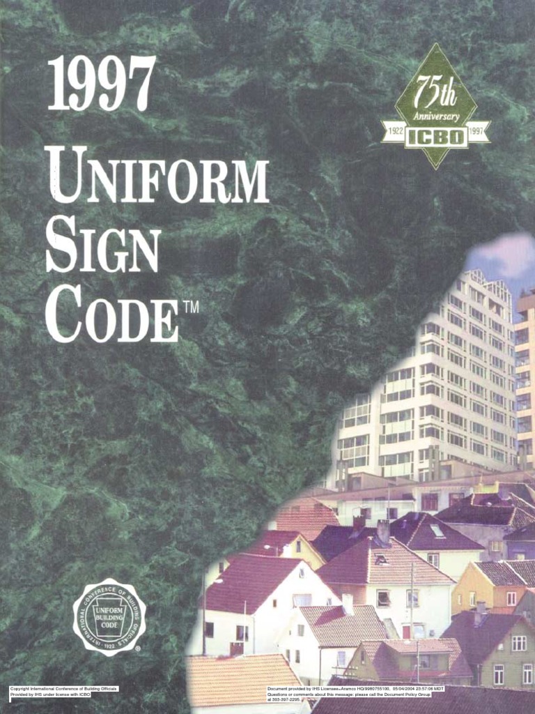 1997 Uniform Sign Code PDF | PDF | Building Code | Building Technology