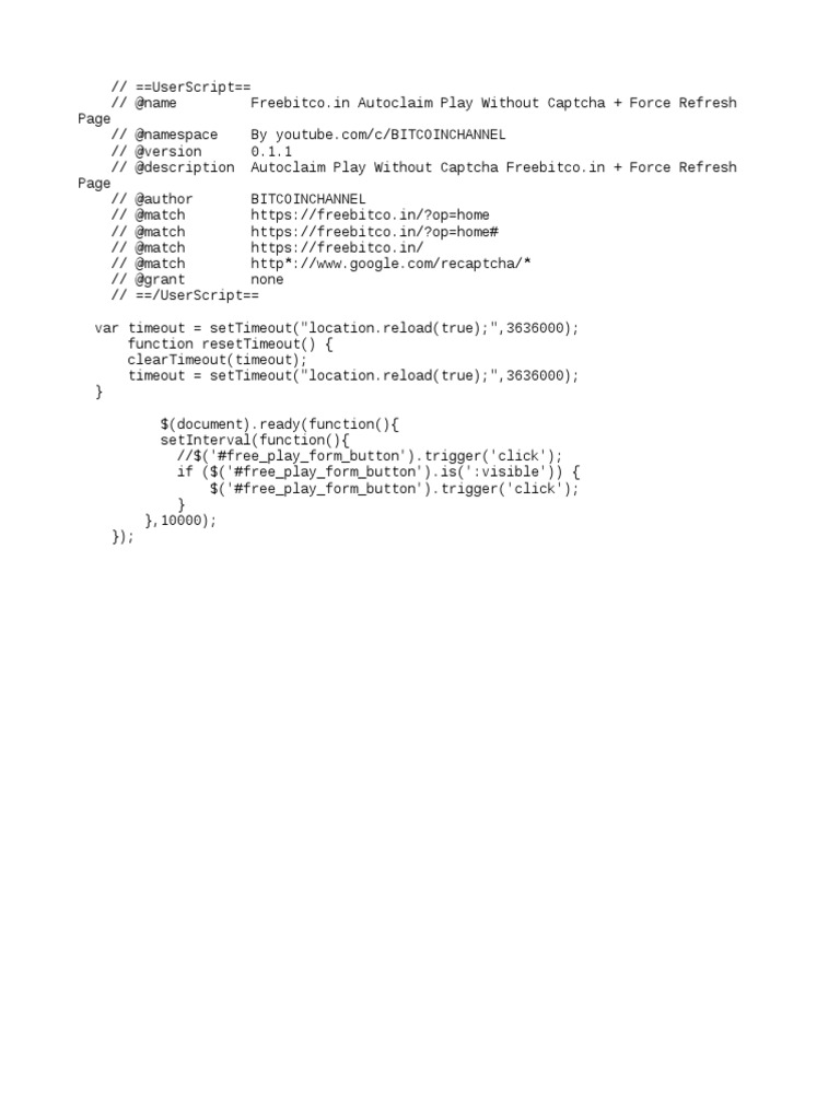 Auto Freebitcion Captcha Que Eu Editei para Google Chrome Usar Com Tampermonkey | PDF