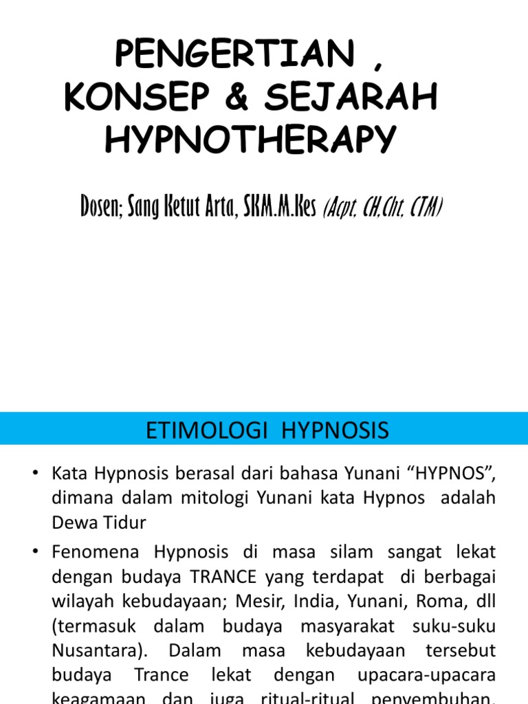 Sejarah dan Konsep Hipnoterapi | PDF