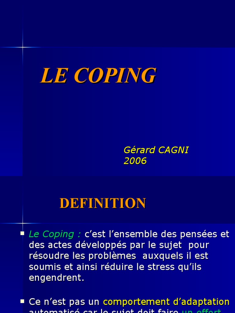 Comprendre le Coping et ses Attitudes | PDF | Stress (Biologie ...
