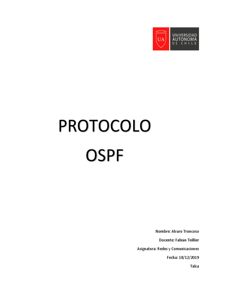Protocolo OSPF 1 | PDF | Enrutador (Computación) | Enrutamiento