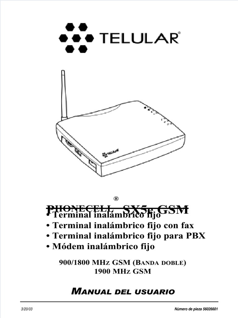 Telular Sx5e GSM User Manual Spanish | PDF | Número de identificación ...