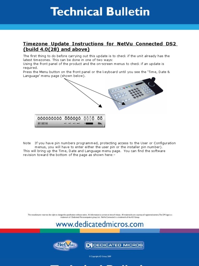 Timezone Update Instructions For Netvu Connected Ds2 (Build 4.0 (28 ...