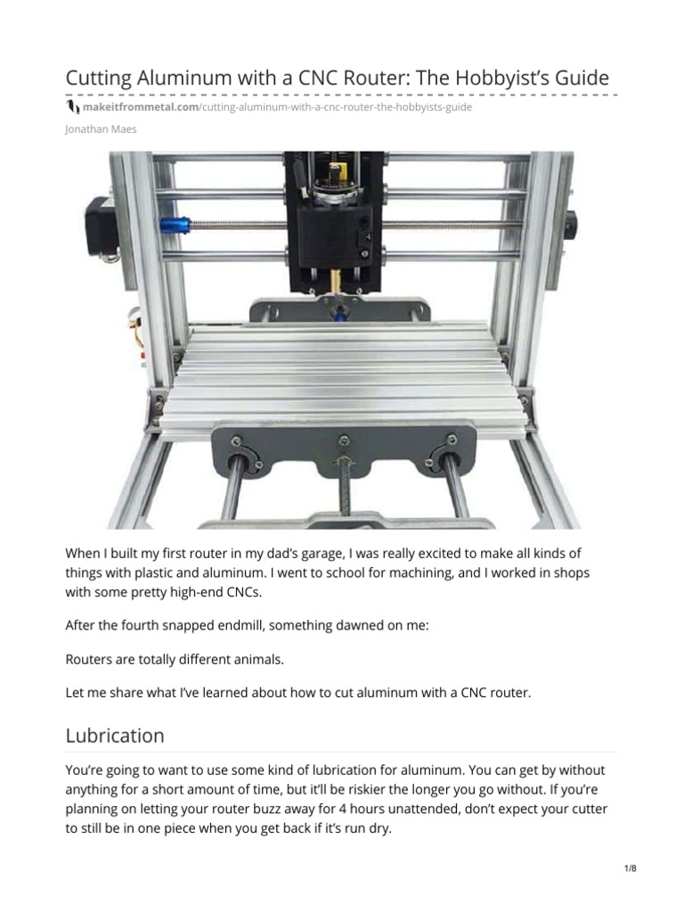 Cutting Aluminum With A CNC Router | PDF | Metalworking | Metals