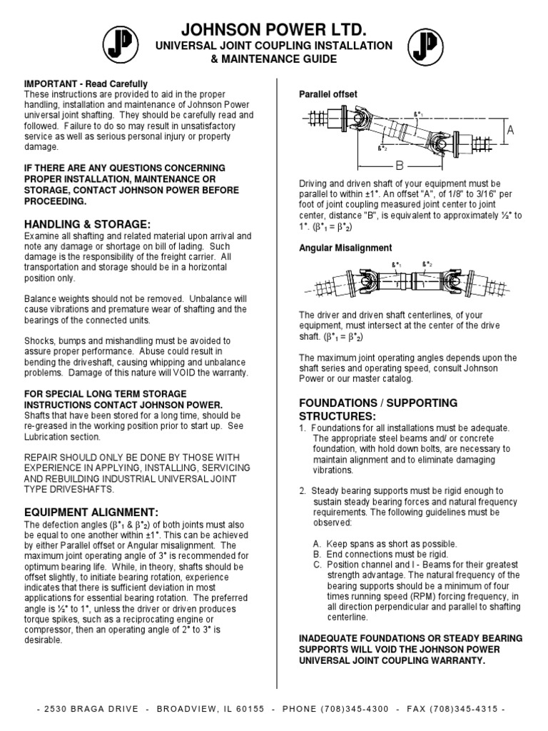 Universal Joint Installation Guide | PDF | Bearing (Mechanical) | Screw