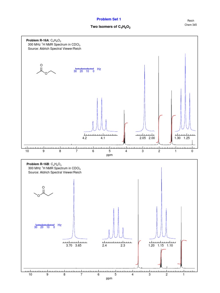 NMR Isomers of C4h6o2 | PDF | Nuclear Magnetic Resonance Spectroscopy ...