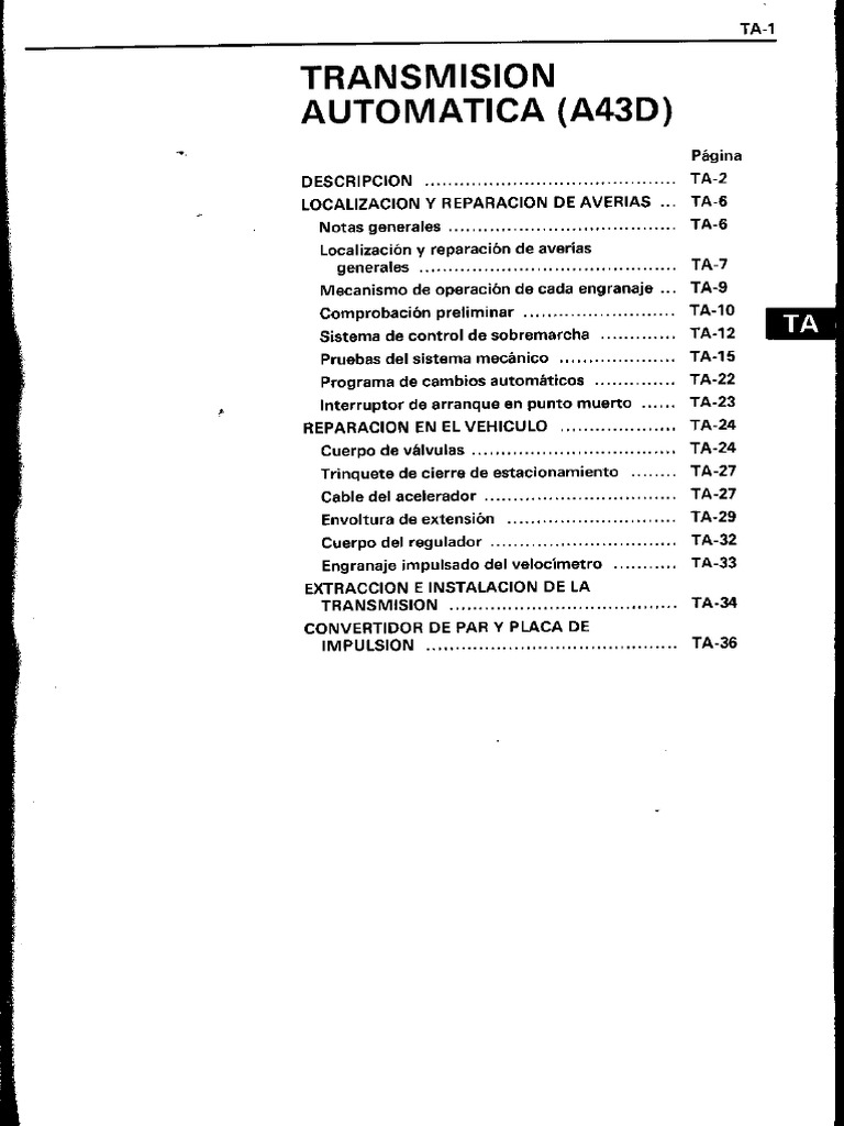 04 Trasmision Automatica A43d | PDF