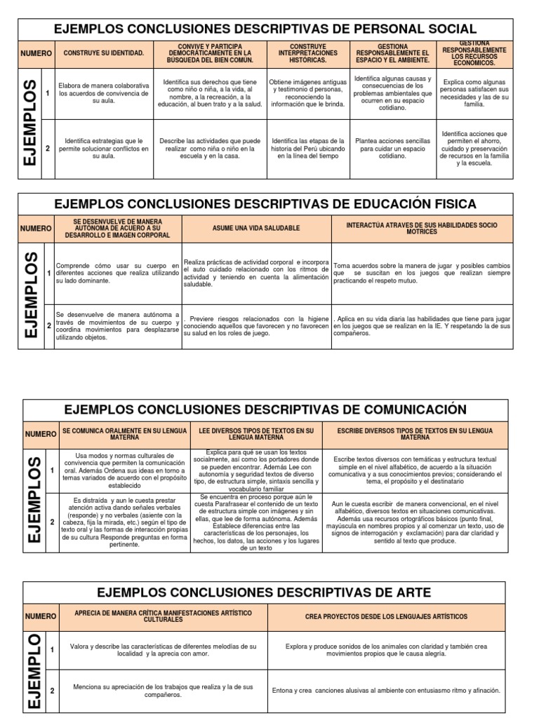 Ejemplos Conclusiones Descriptivas de Segundo Grado | PDF | Familia | Comunicación
