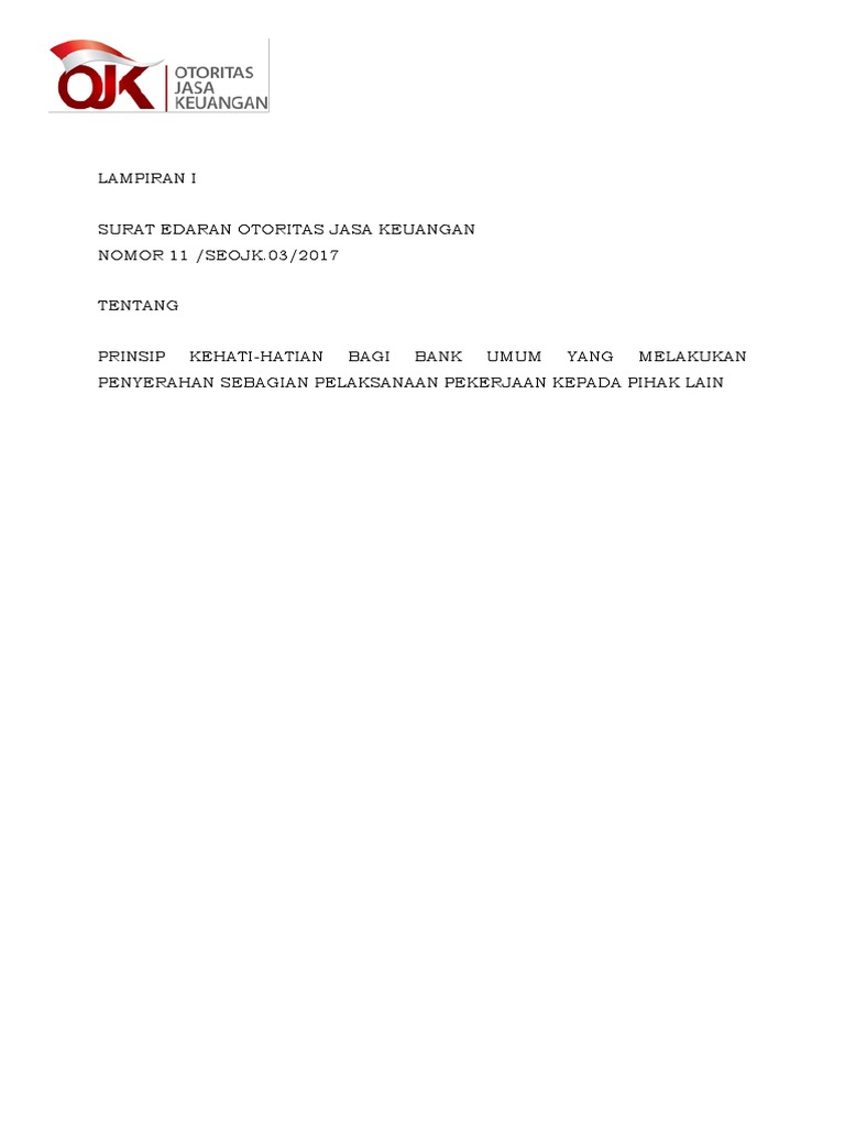 Surat Edaran Otoritas Jasa Keuangan Nomor 11 /seojk.03/2017 | PDF