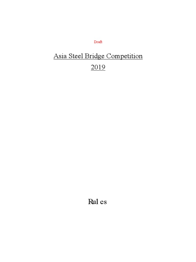Asia Steel Bridge Competition Rules 2019 | PDF | Nut (Hardware) | Bridge
