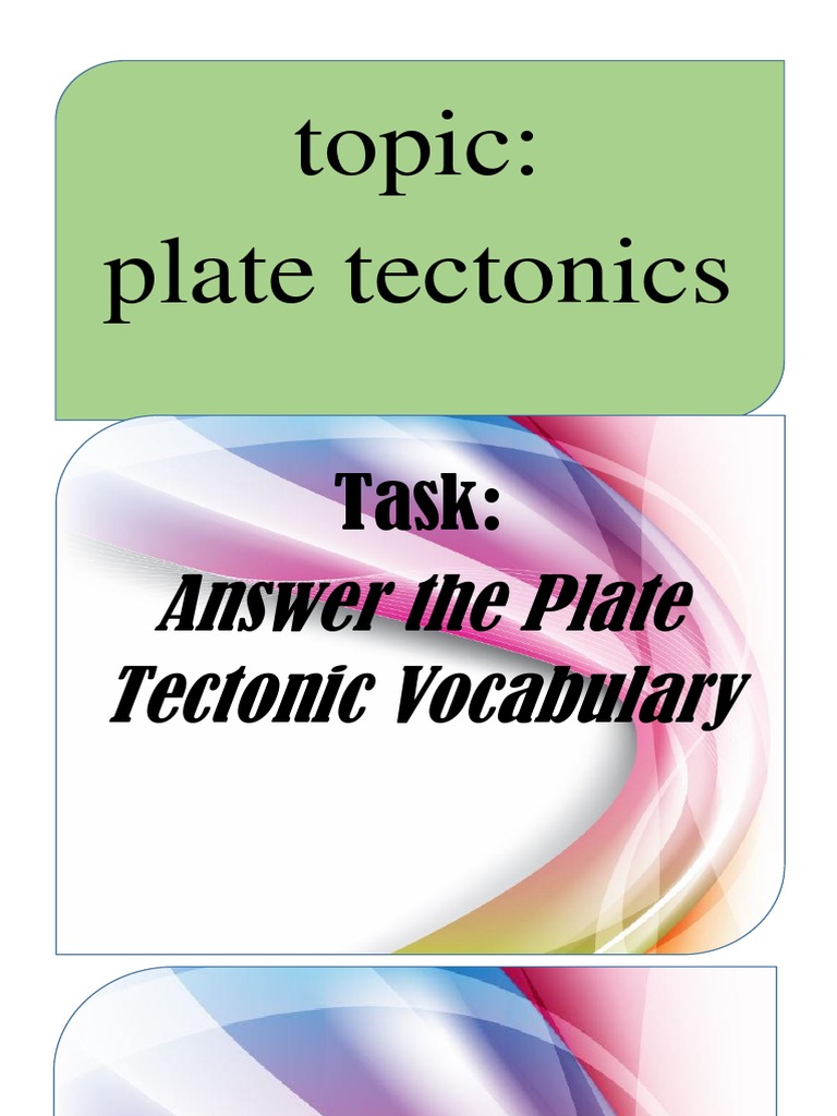Plate Tectonics Vocabulary Guide | PDF | Social Science | Foreign ...