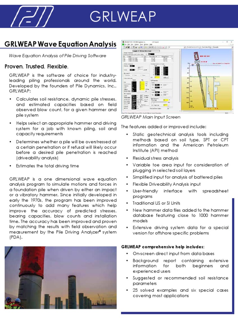 PDI GRLWEAP Brochure PDF | PDF | Deep Foundation | Geotechnical Engineering