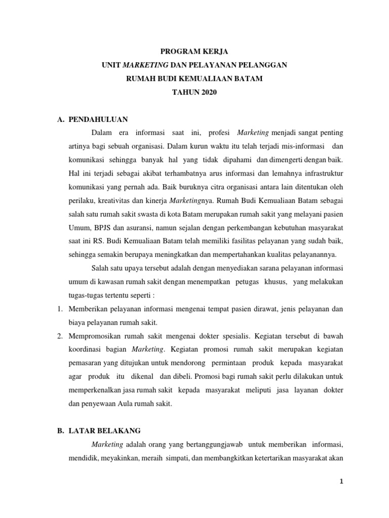 Contoh Program Kerja | PDF
