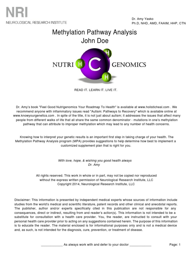 John Doe Mpa Sample | PDF | Vitamin B12 | Genetics
