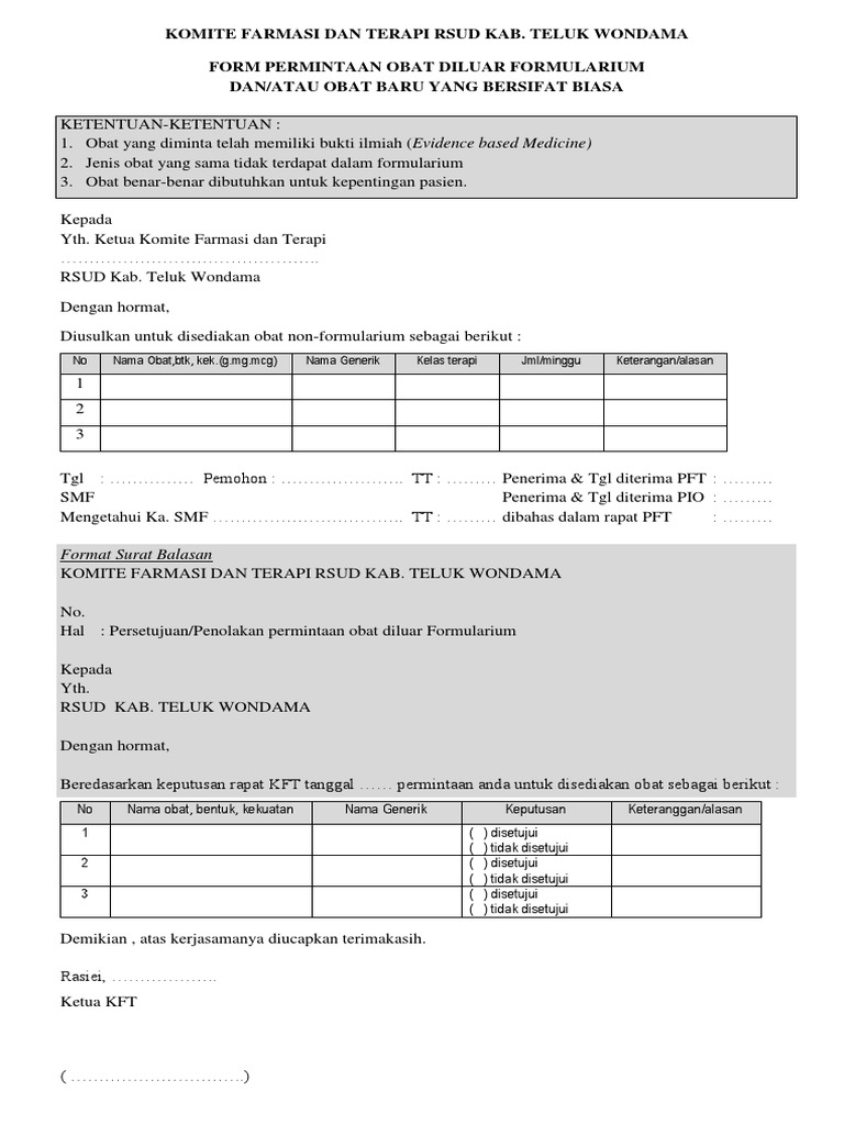 Format Permintaan Obat | PDF