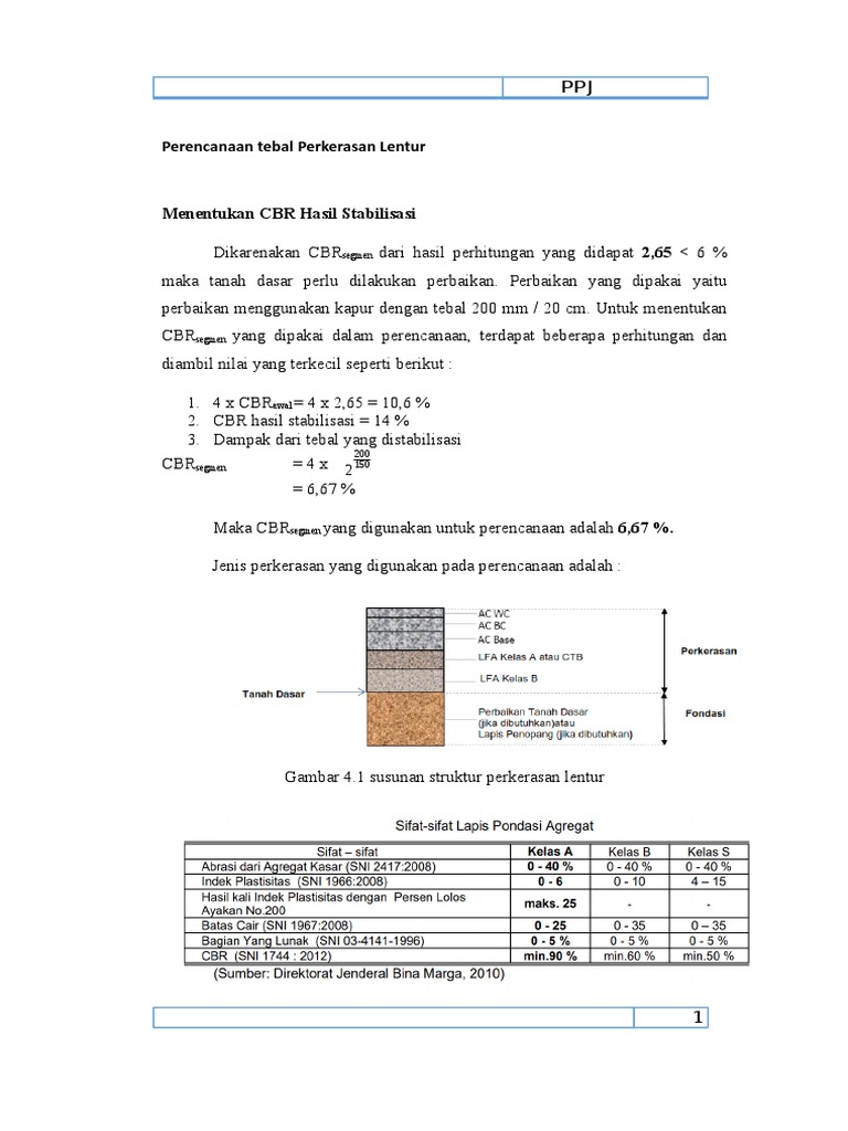 Perencanaan Tebal Perkerasan Lentur | PDF