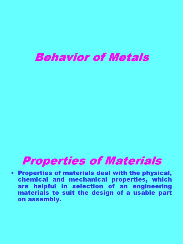 Behavior of Metals | PDF | Creep (Deformation) | Corrosion