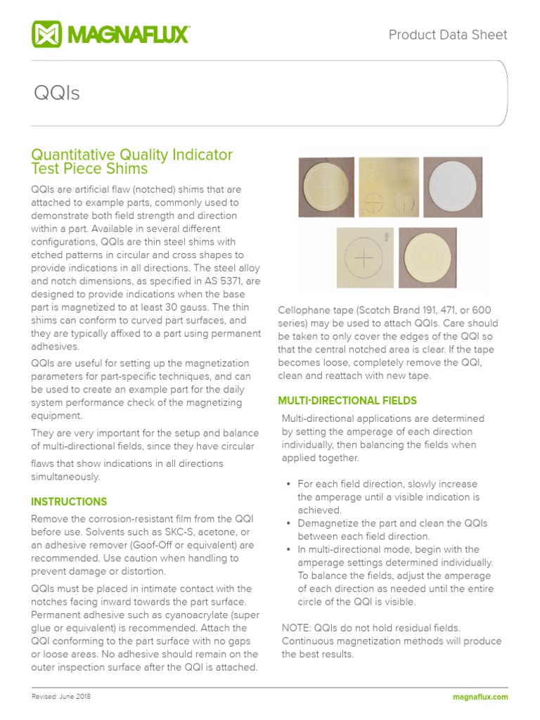 QQI Shim Magnaflux PDF | PDF | Adhesive | Industrial Processes