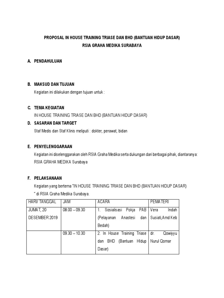 Proposal Iht Triase Dan BHD | PDF