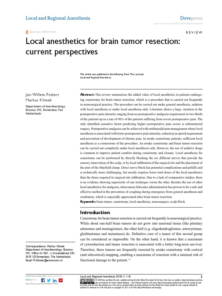 LA Craniotomy | PDF | Anesthesia | Surgery