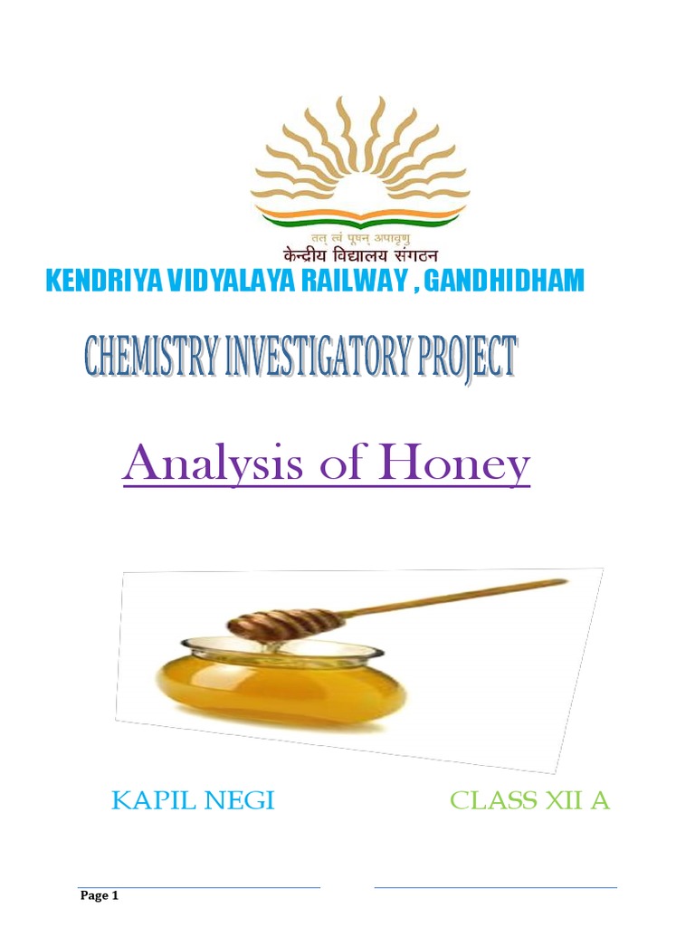 Chemistry Investigatory Project | PDF | Honey | Magnesium