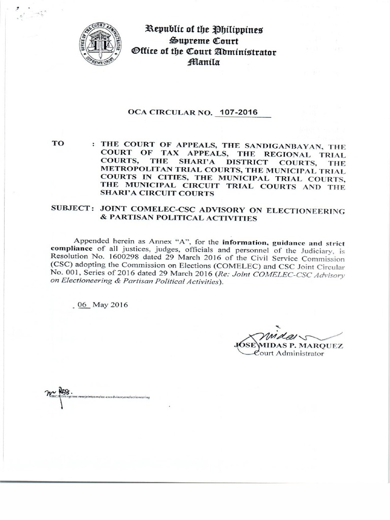 Prohibition On Electioneering and Partisan Political Activity | PDF