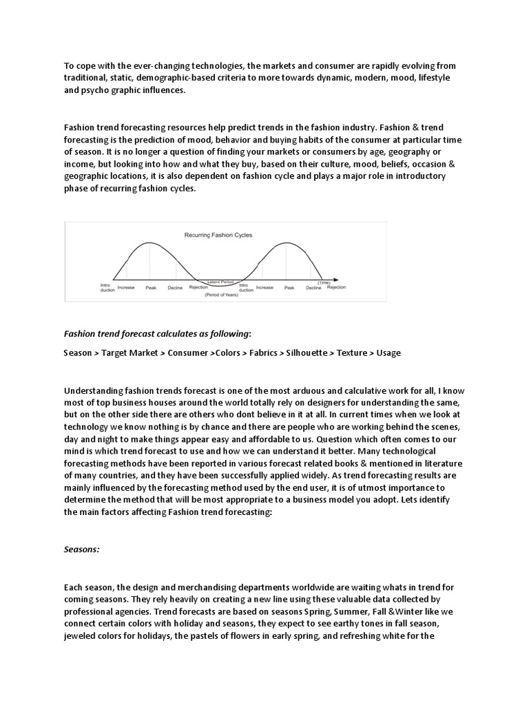Fashion Trend Forecasting | PDF | Retail | Marketing Research
