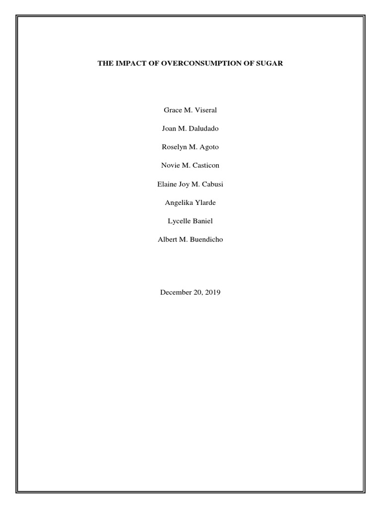 The Impact of Overconsumption of Sugar | PDF | Carbohydrates | Candy