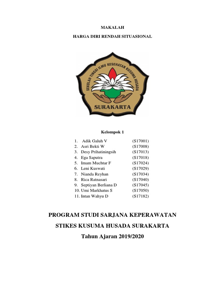 Makalah Harga Diri Rendah Situasional | PDF Makalah Harga Diri Rendah Situasional | PDF