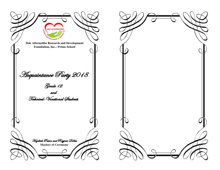 Acquaintance Party Program | PDF