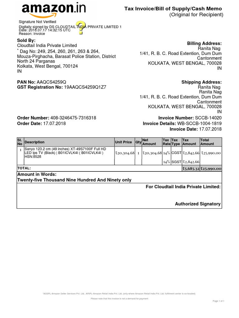 Amazon | PDF | Invoice | Government Finances