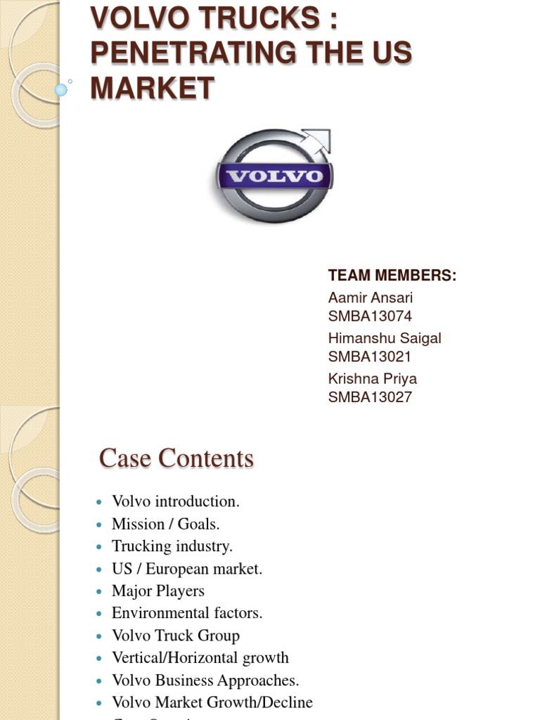 Volvo Trucks: US Market Strategy Analysis | PDF | Truck | Land Vehicles